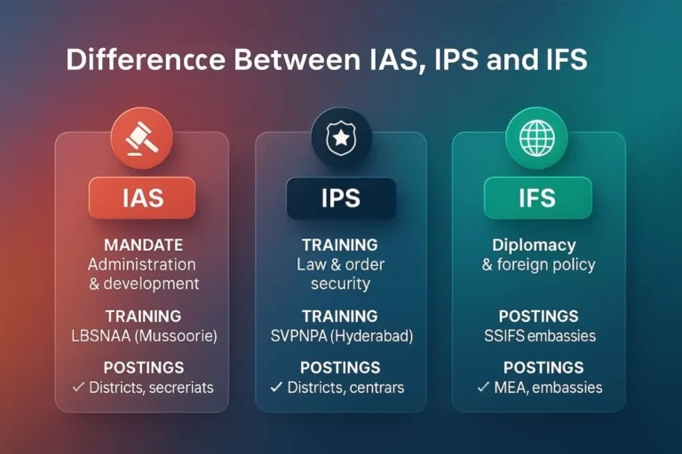 Difference between IAS IPS and IFS: Roles Trainings Postings